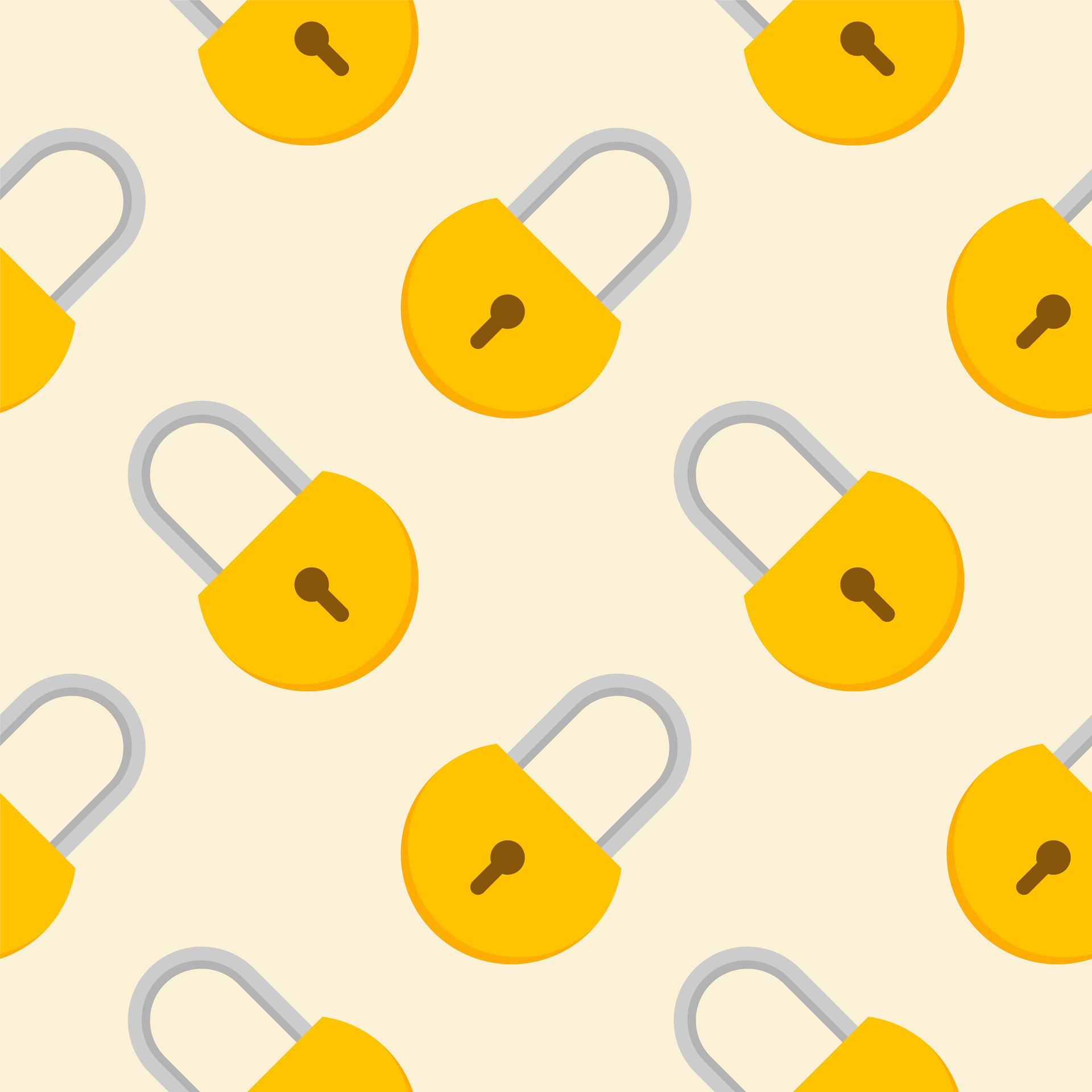 Yellow Padlocks Seamless Pattern With Colorful Locks On A Color Background Lock Sign Seamless