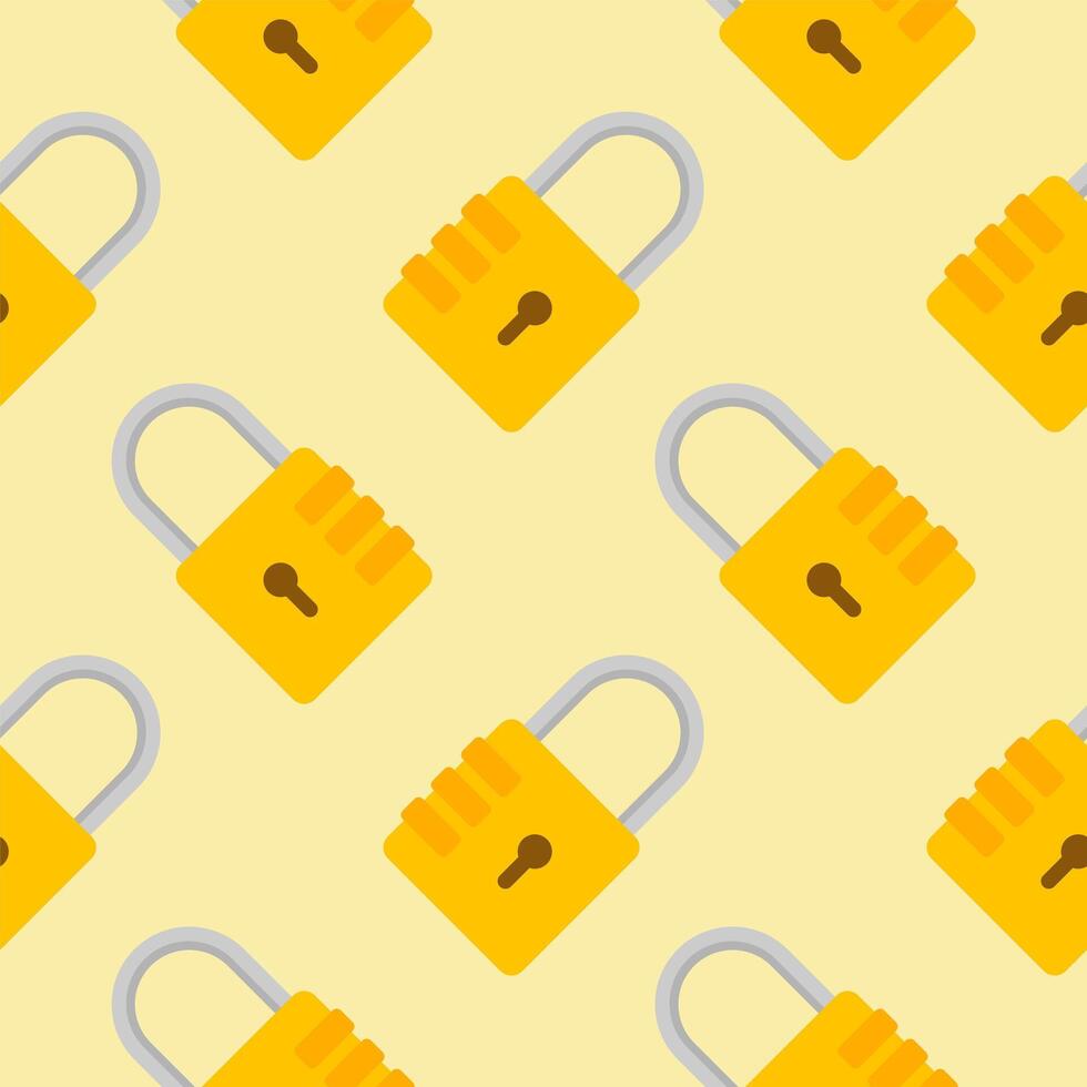 Yellow Padlocks Seamless Pattern With Colorful Locks On A Color Background Lock Sign Seamless