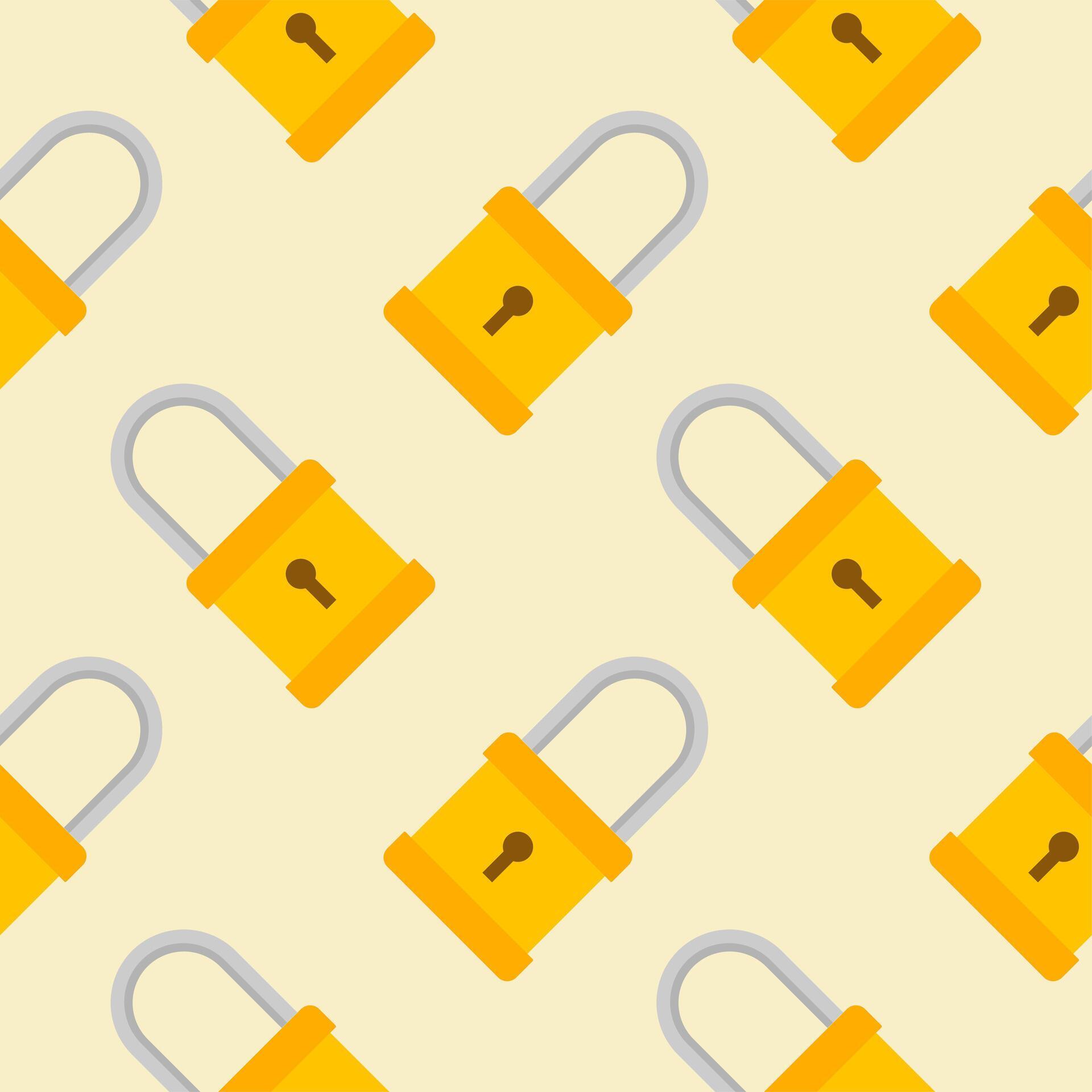 Yellow Padlocks Seamless Pattern With Colorful Locks On A Color Background Lock Sign Seamless