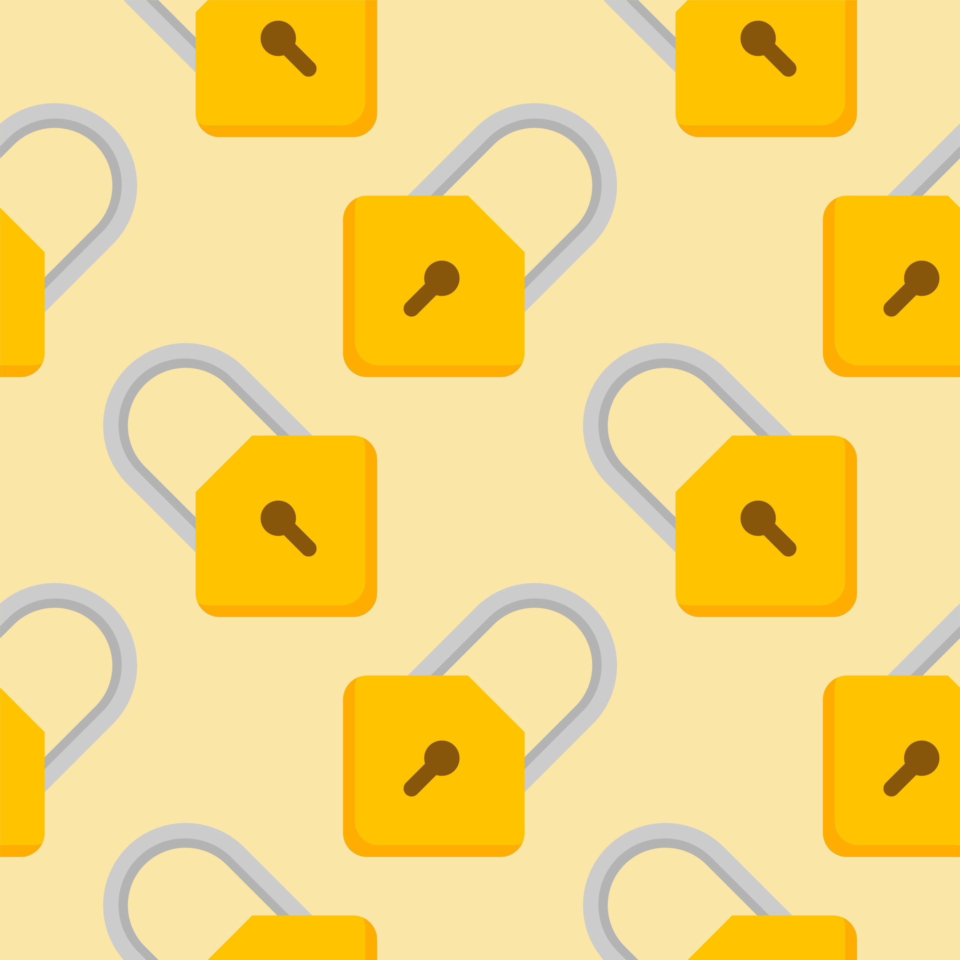 Yellow Padlocks Seamless Pattern With Colorful Locks On A Color Background Lock Sign Seamless