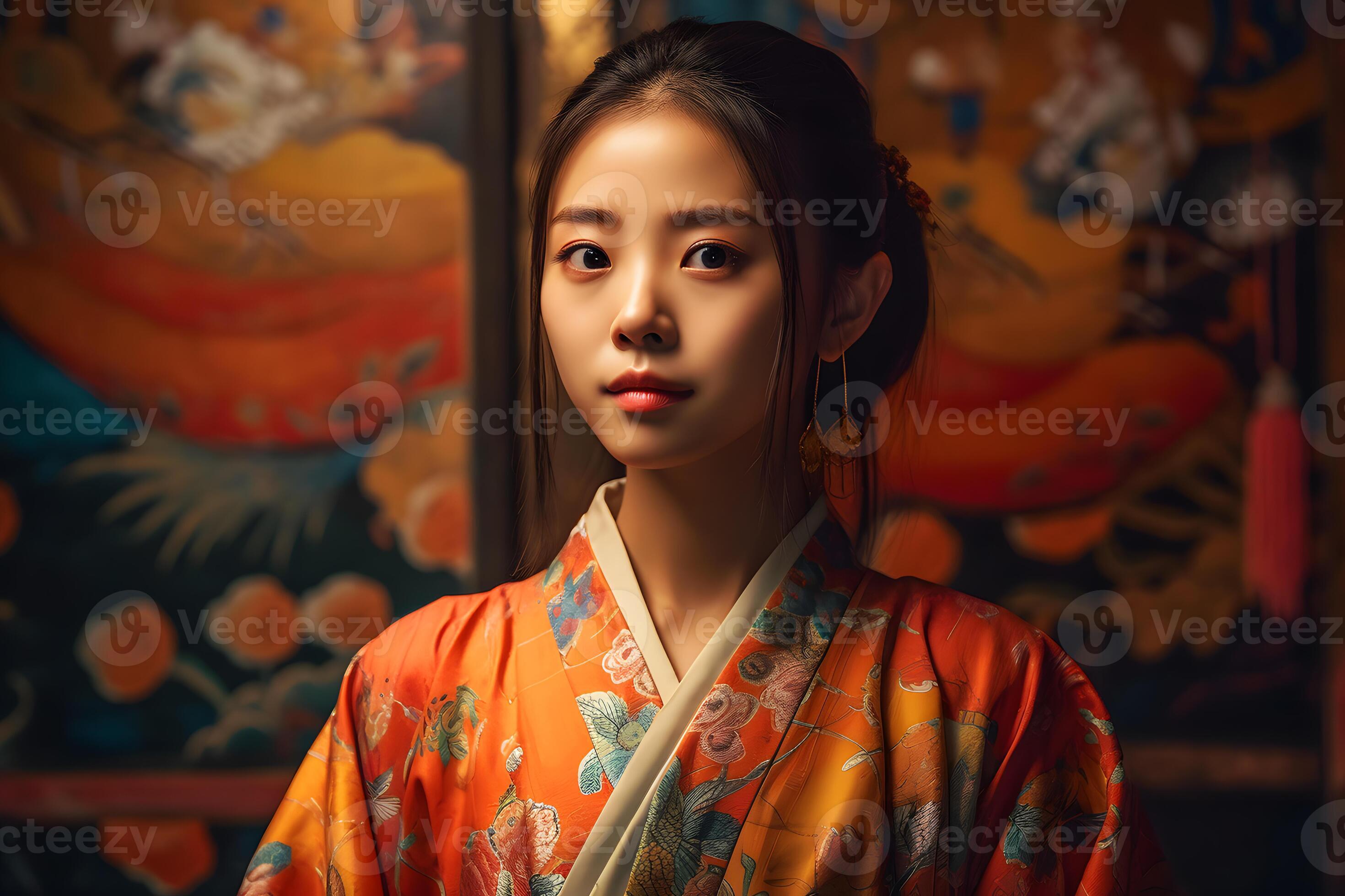 Ai Generated Asian Woman In Traditional National Dress Neural Network Ai Generated 39847731
