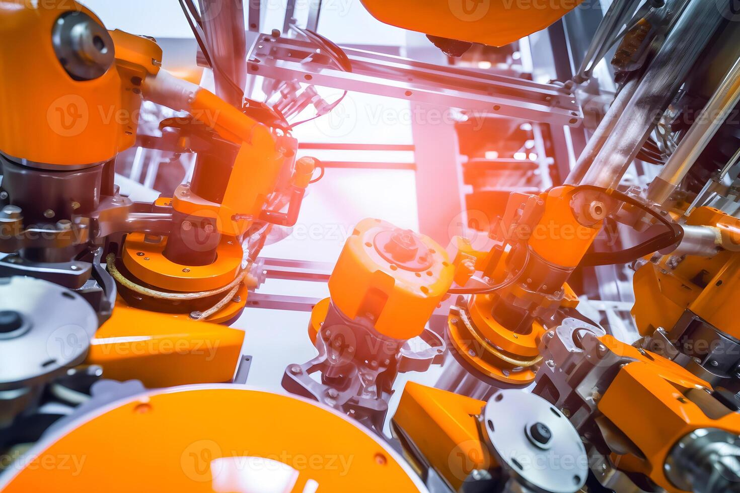 AI generated Industrial Robot Arm at Production Line at Modern Factory ...