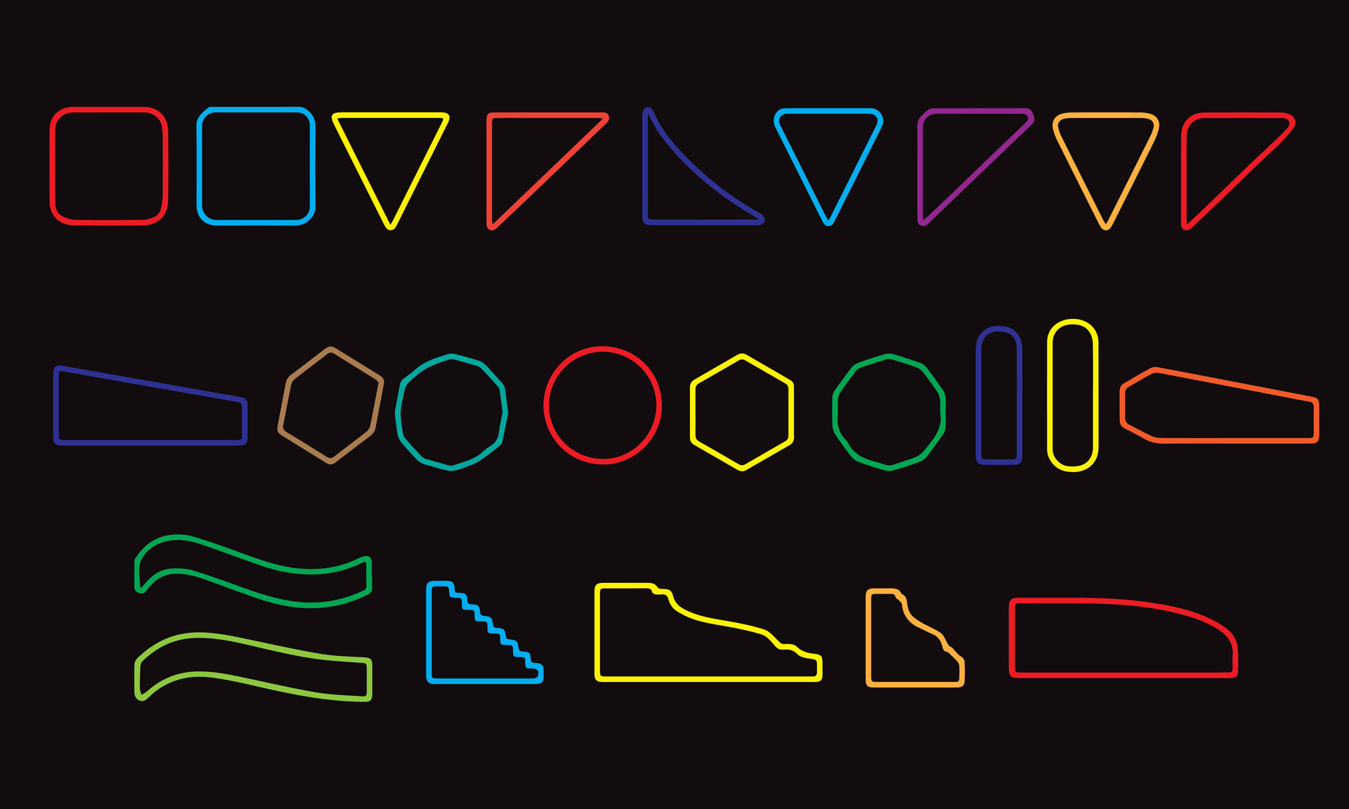 Basic Geometric shapes Outline 39853918 Vector Art at Vecteezy