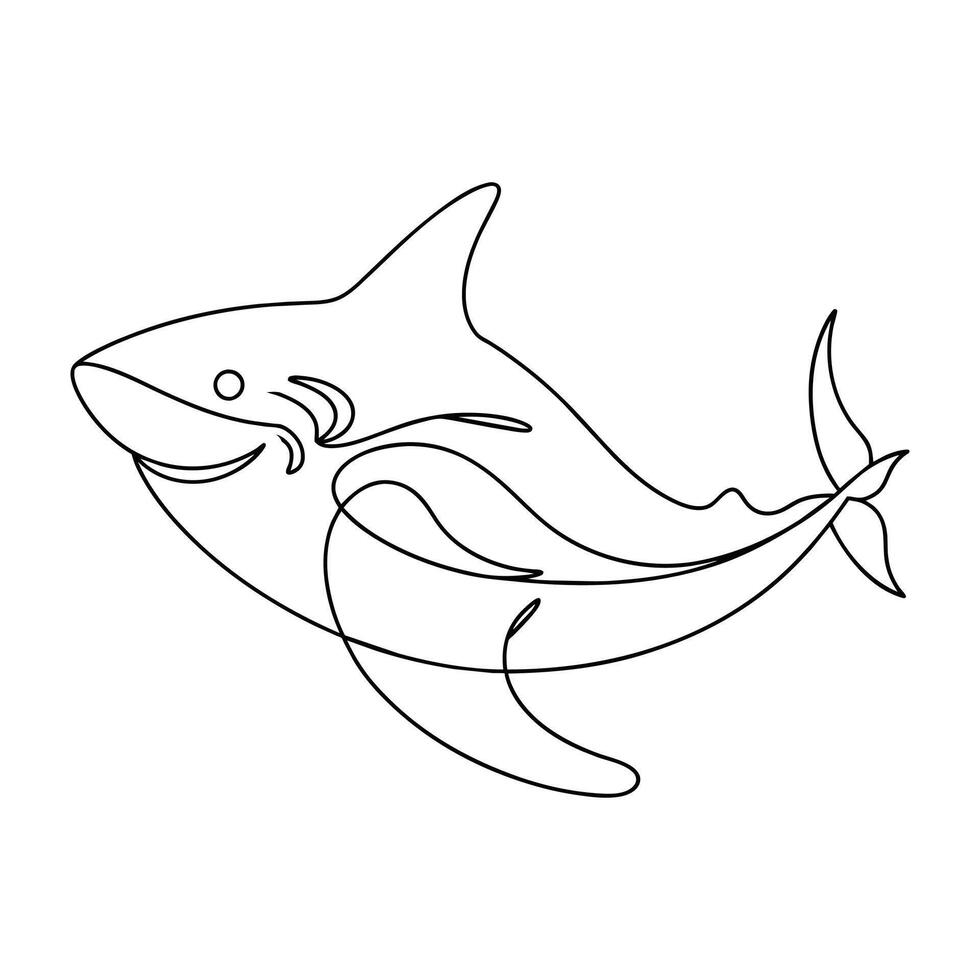 Shark line art premium vector illustration 39854882 Vector Art at Vecteezy