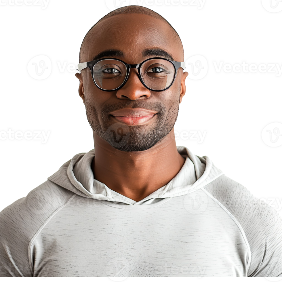 Ai Generated Portrait Of Smiling African American Man In Glasses And