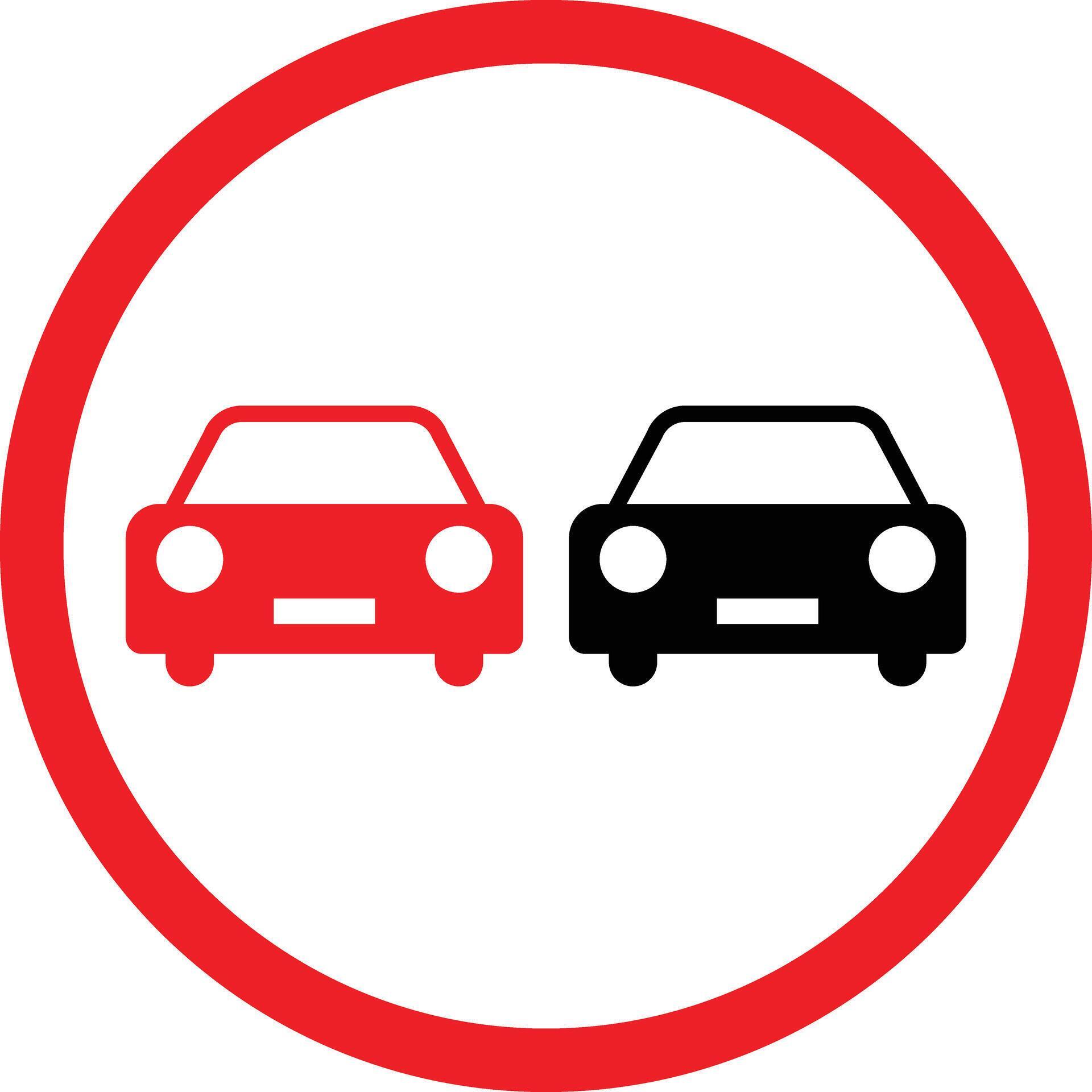 No overtaking sign . No overtaking road traffic sign icon vector ...