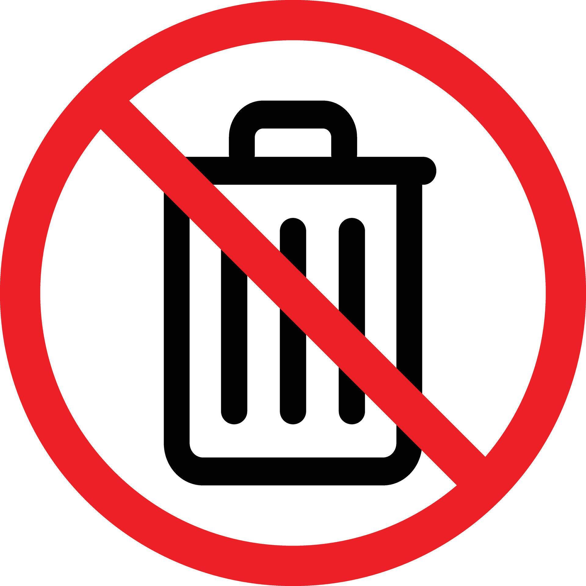 No trash sign . Do not throw trash sign . No trash can sign vector 39856376 Vector Art at Vecteezy