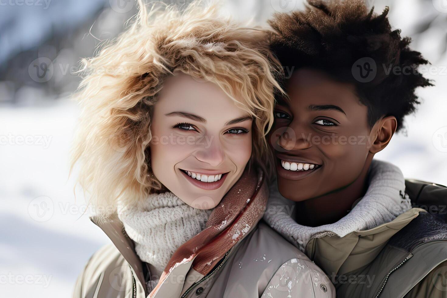 Ai Generated Happy Smiling Lesbian Couple In Love Girlfriends Hugging