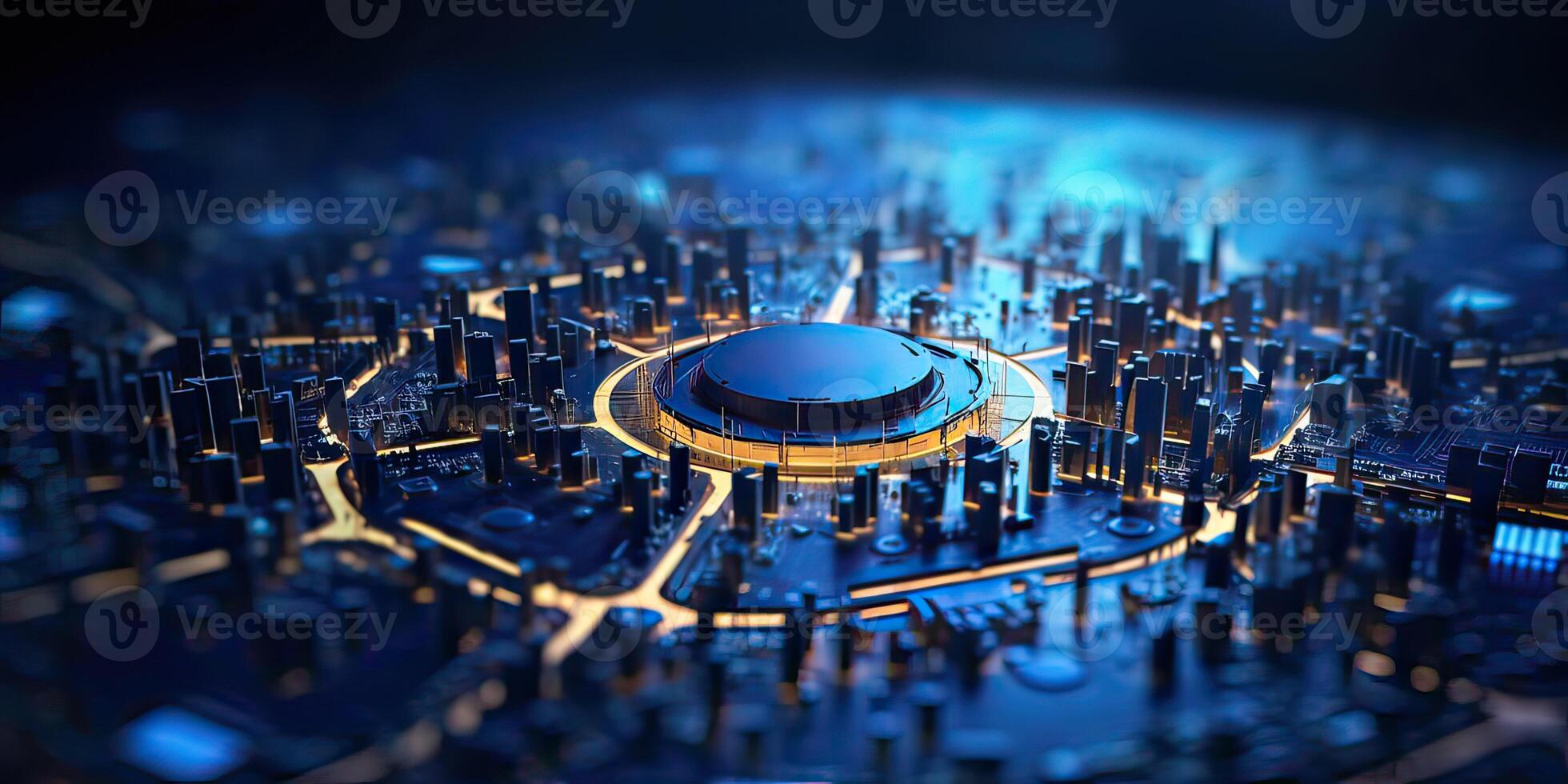 AI generated Abstract technology background of a quantum computing system with processor ...