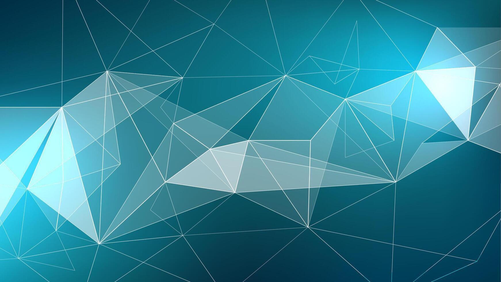 Abstract polygonal blue background with connected lines and dots ...