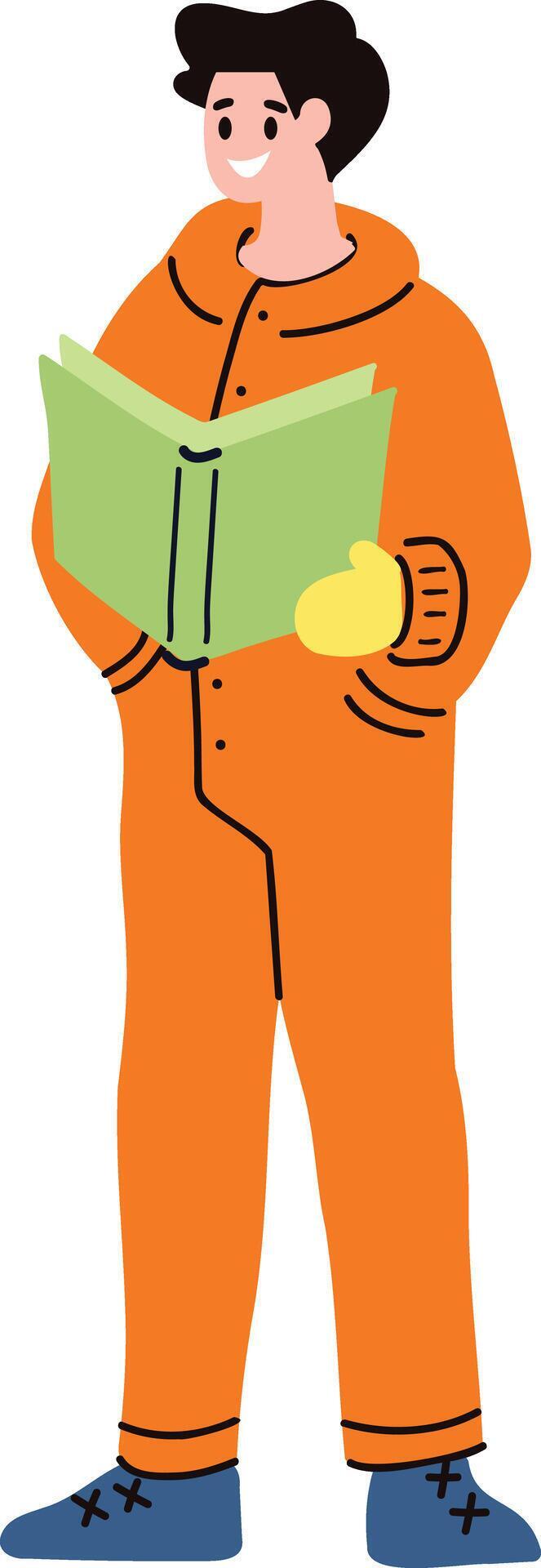 A Man Reading Book Flat Style Isolated On Background 39862839 Vector