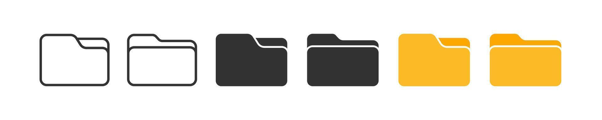 Folder icon. Office document symbol. Empty file sign. Archive files. Storage folders. Vector ...