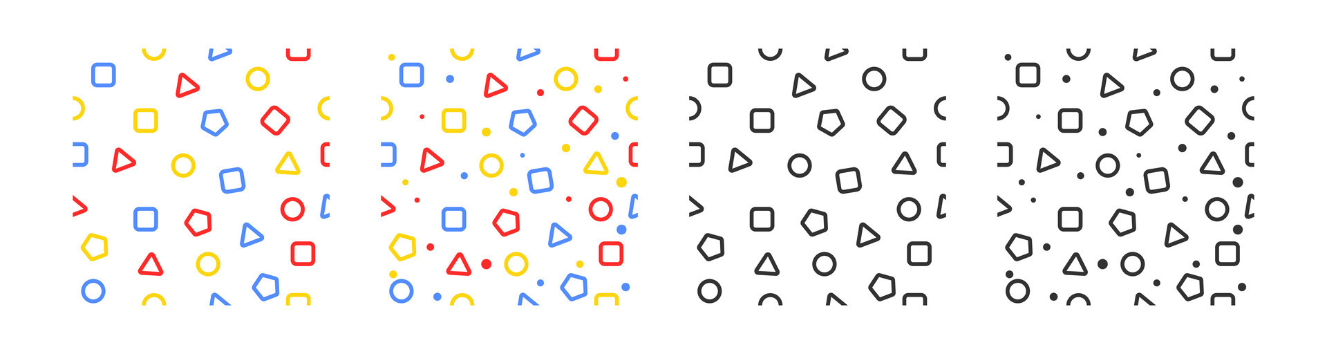 Colorful geometric seamless pattern. Geometry shapes. Square, triangle ...