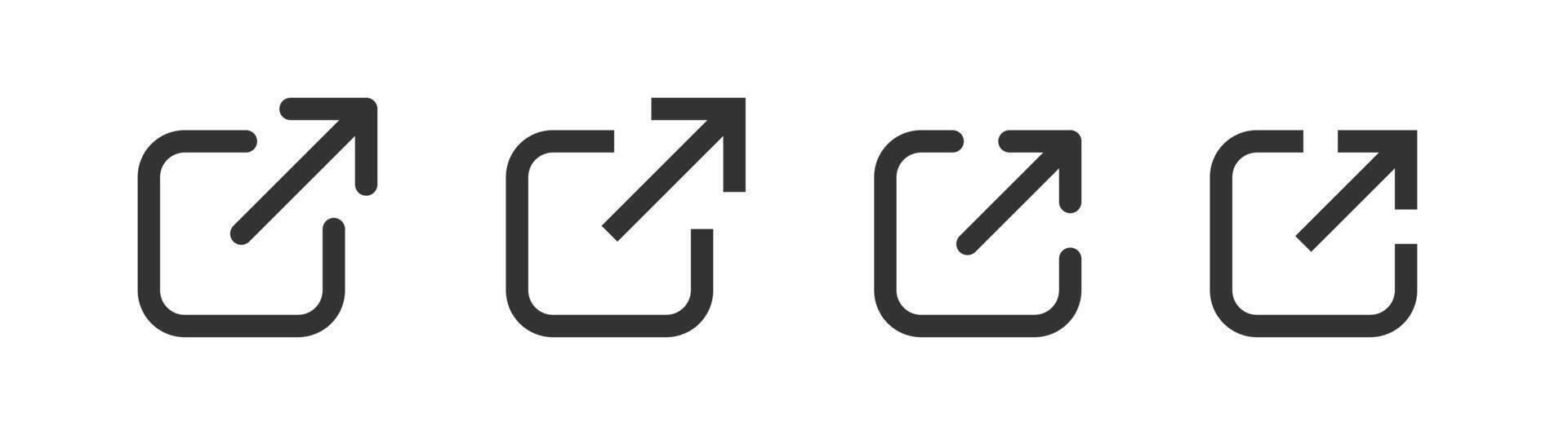 External link icon. Share interface button. Page open in the new window. Vector illustration ...