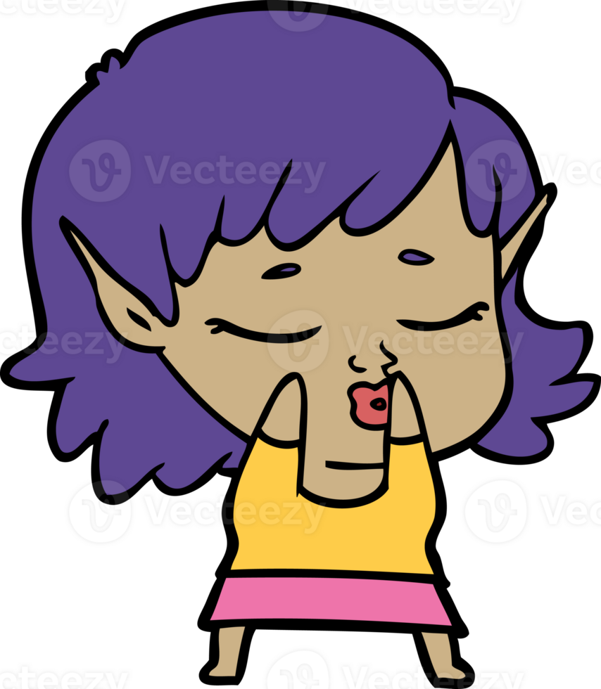 Pretty Cartoon Elf Girl 39866796 Png