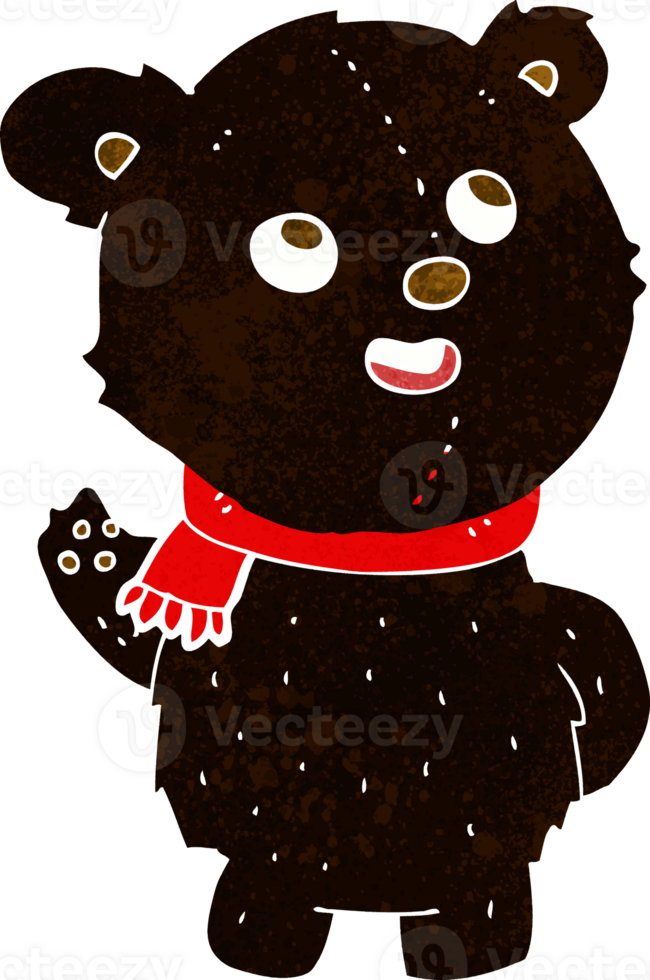 Cartoon Cute Black Bear Cub 39869420 Png