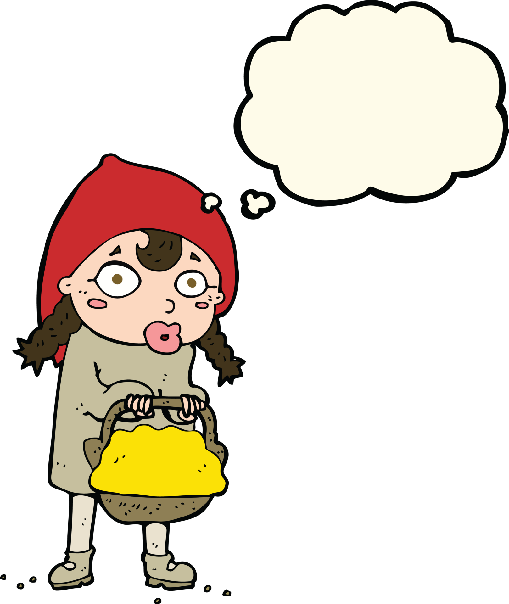 Little Red Riding Hood Cartoon With Thought Bubble 39878770 Png