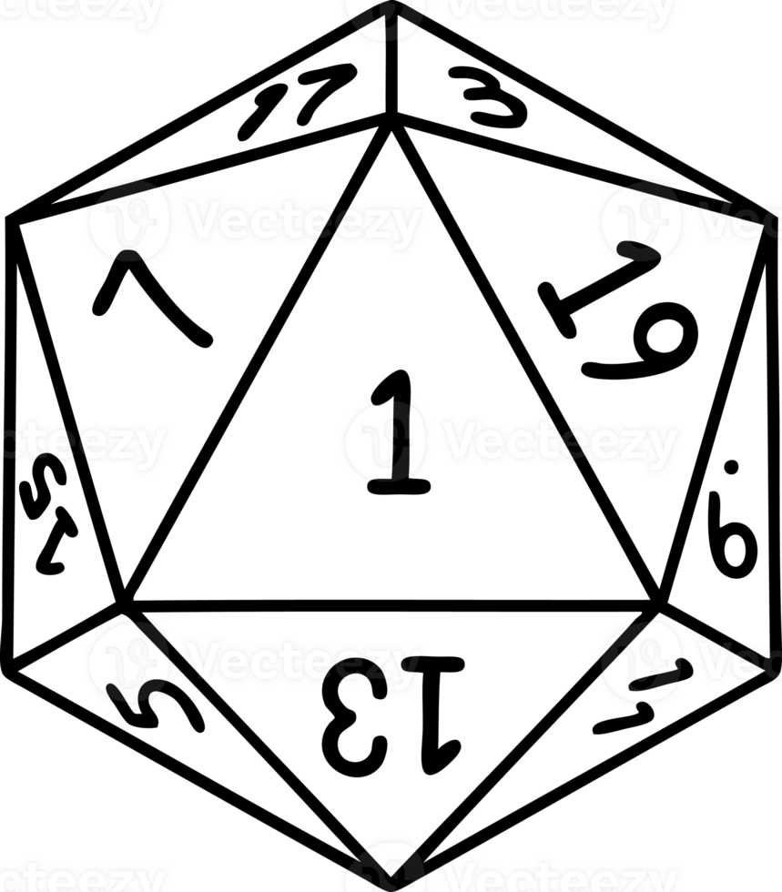 natural 1 D20 dice roll illustration 39880176 PNG