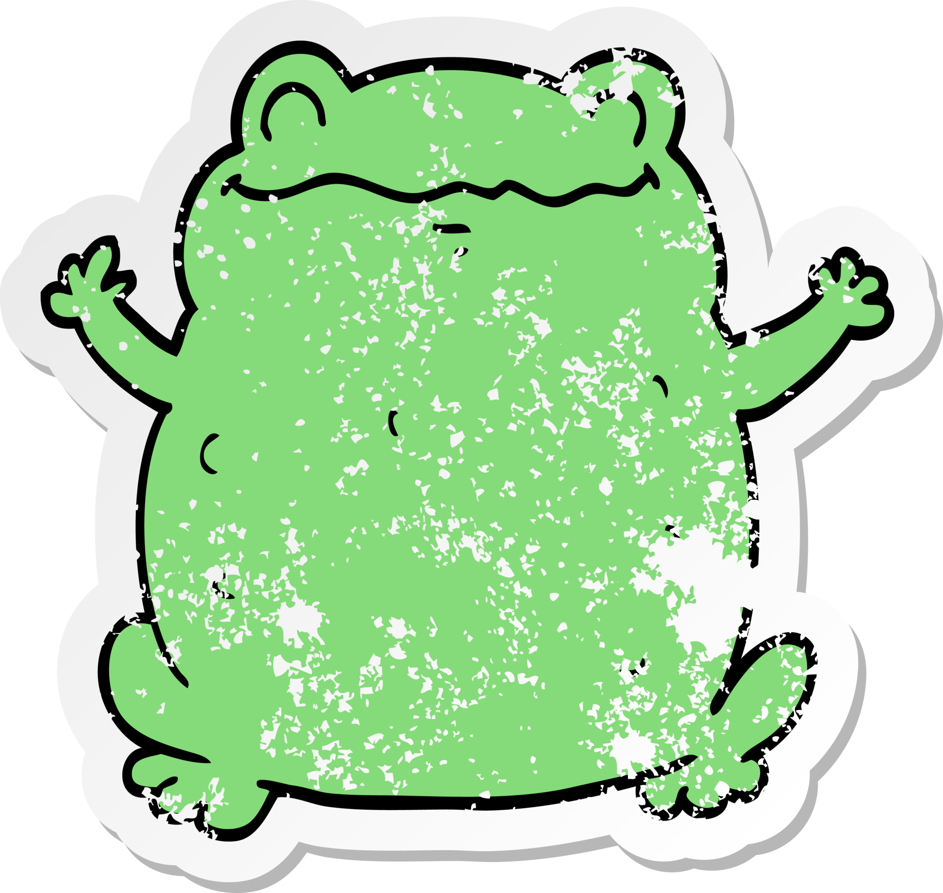 Pegatina Angustiada De Un Sapo De Dibujos Animados 39880548 Png