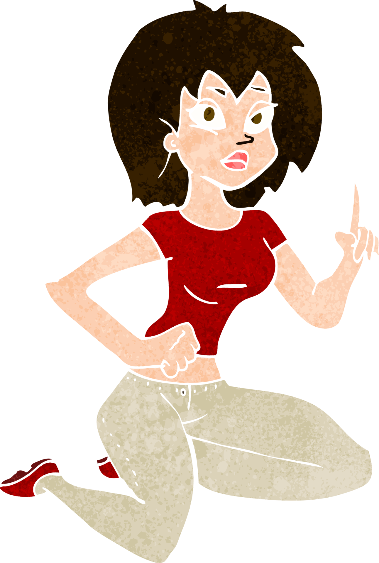 Cartoon Sitting Woman With Idea 39882084 Png