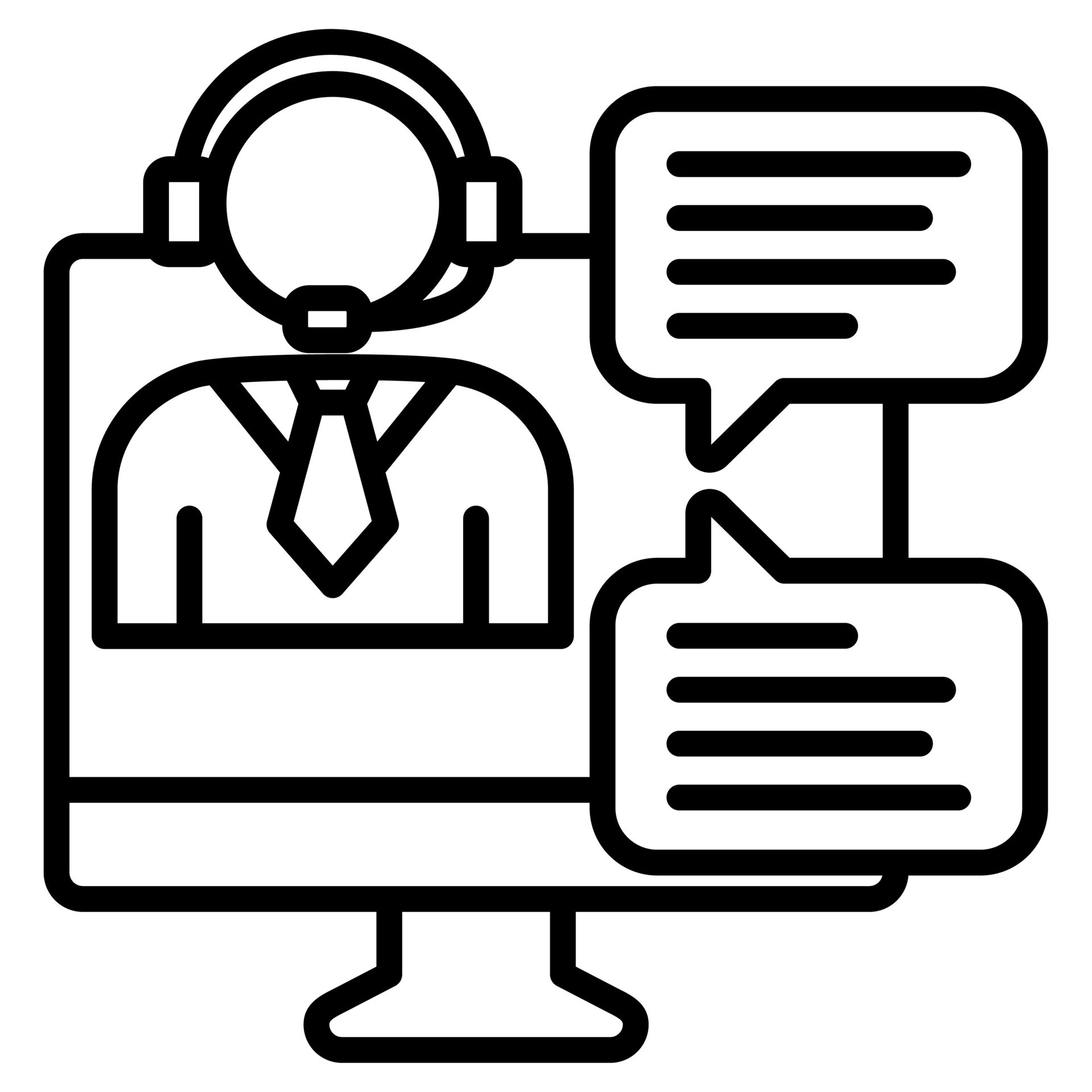 Digital Assistant Icon Line Vector Illustration 39885386 Vector Art At