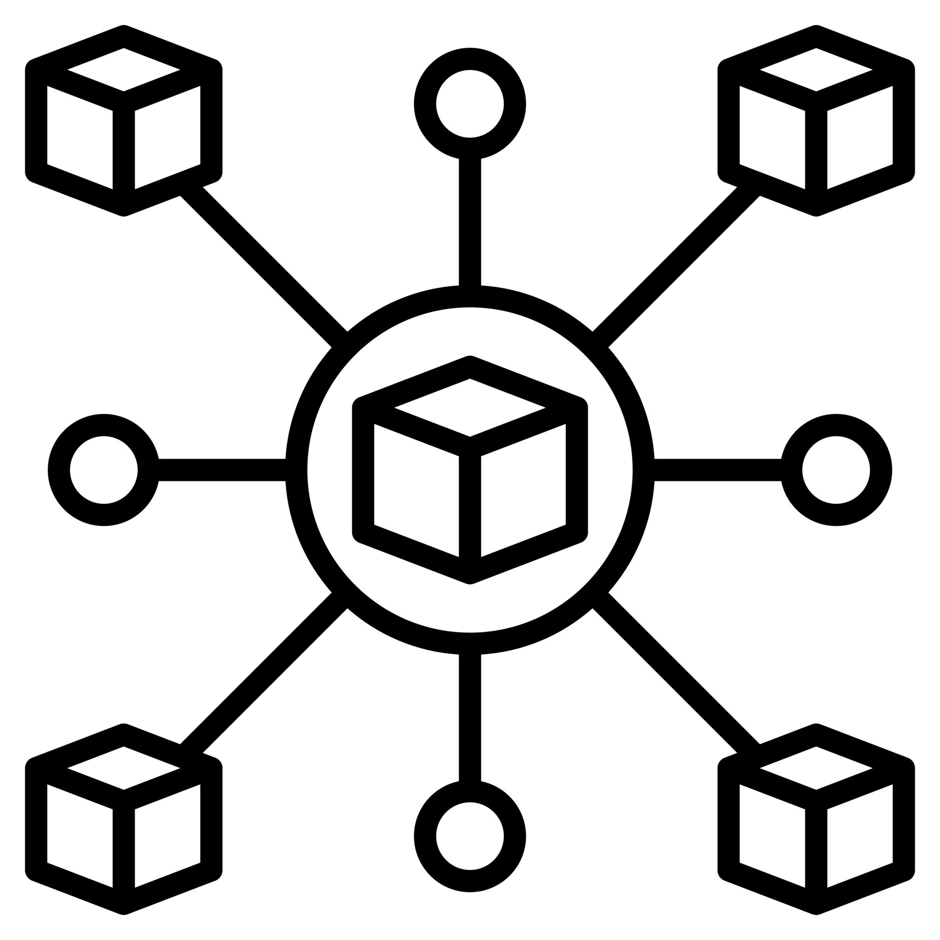 Blockchain Network Icon Line Vector Illustration 39885801 Vector Art At