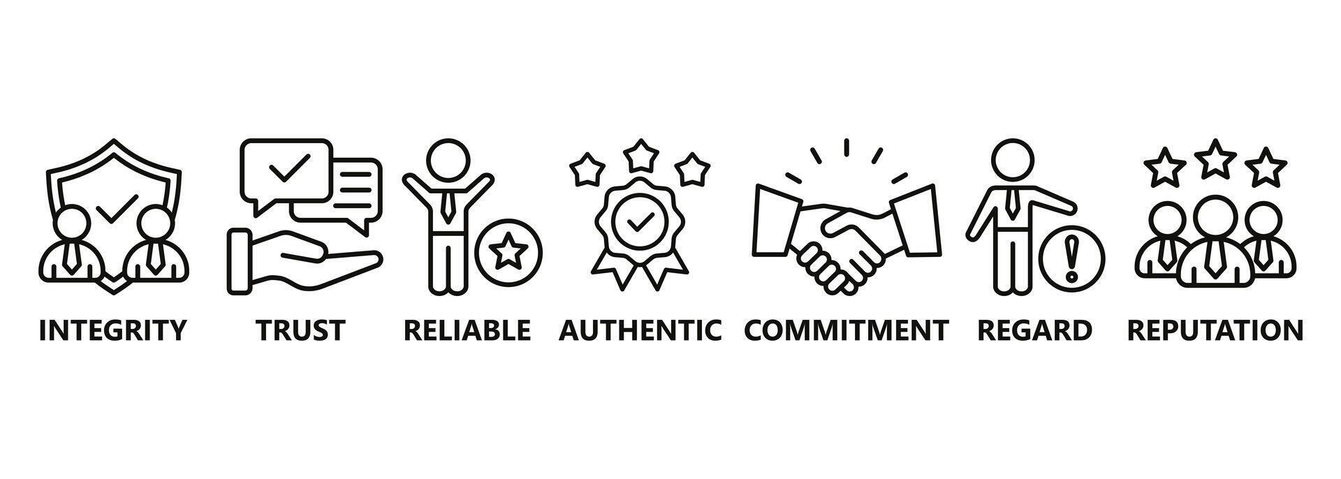 Credibility banner web icon vector illustration concept with icon of ... Credibility banner web icon vector illustration concept with icon of ...