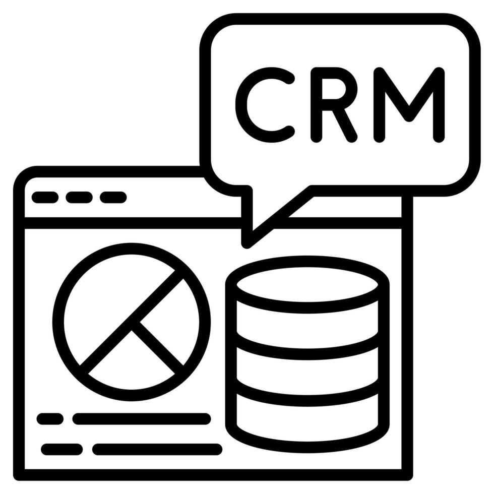 Crm Database Icon Line Vector Illustration 39885969 Vector Art At Vecteezy