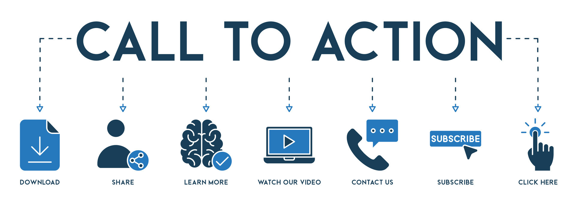 Call to action banner website icon vector illustration concept with ...