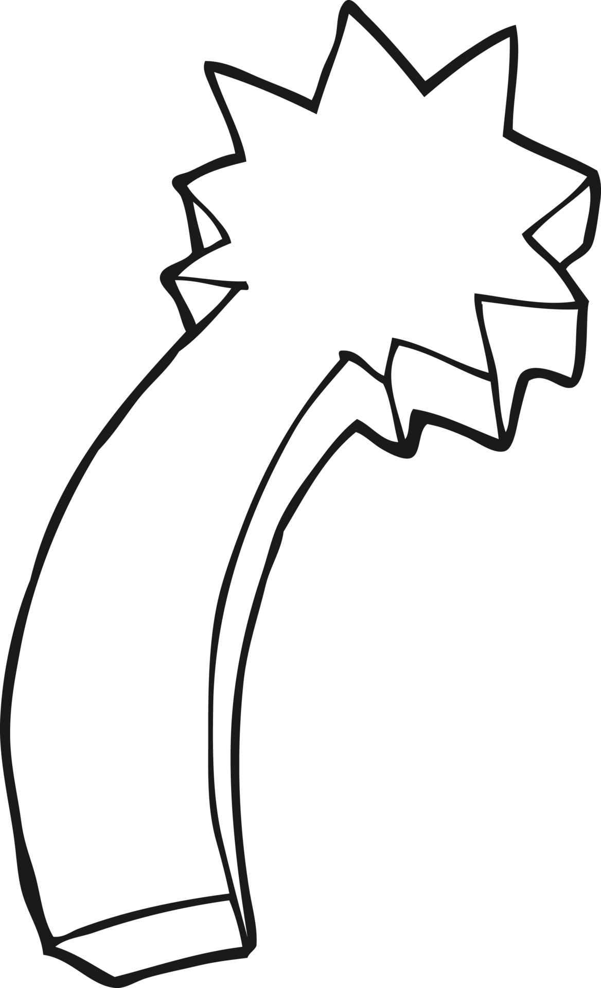 Hand Drawn Black And White Cartoon Shooting Star Symbol 39906178 Png