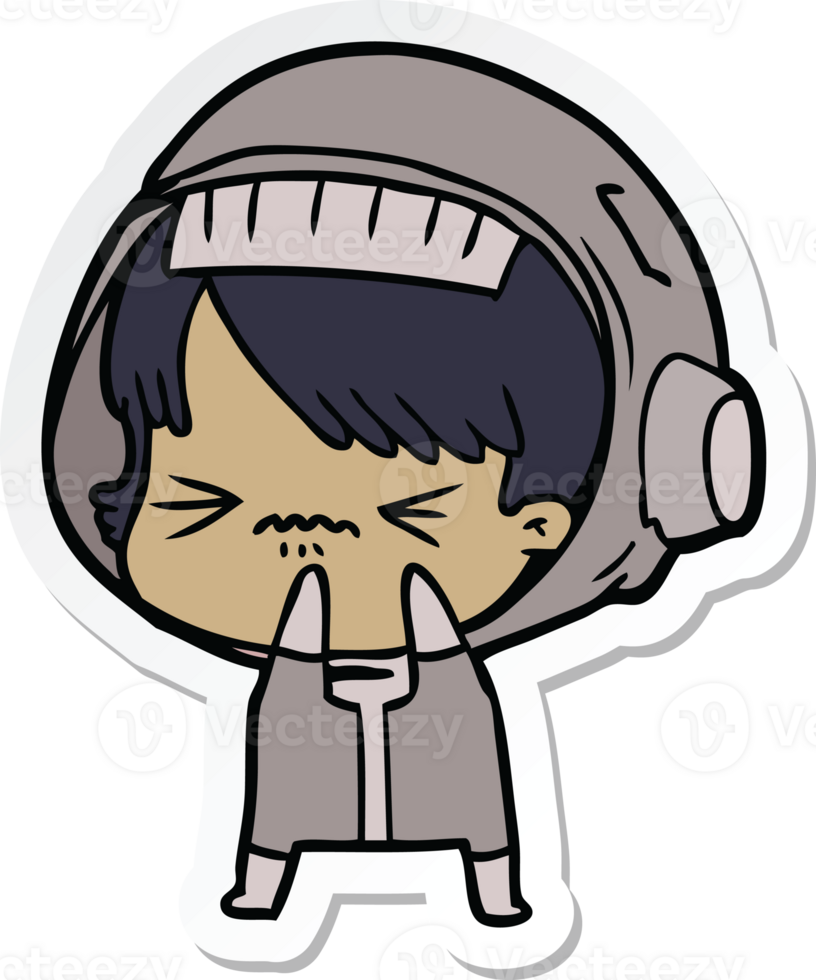 Sticker Of A Angry Cartoon Space Girl 39906220 Png