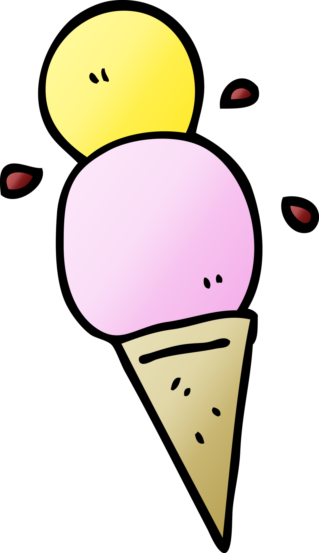 Gradient Illustration Cartoon Ice Cream Cone 39907156 Png