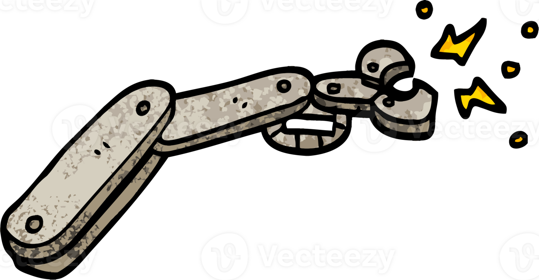Grunge Textured Illustration Cartoon Robot Arm 39907382 Png