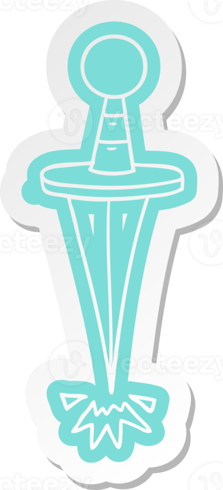 Cartoon Sticker Of A Small Dagger 39909004 Png