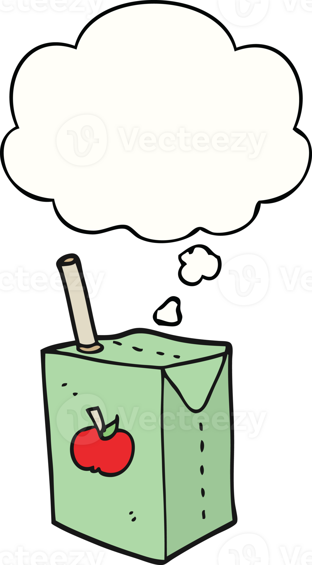 Cartoon Apple Juice Box With Thought Bubble 39909189 Png