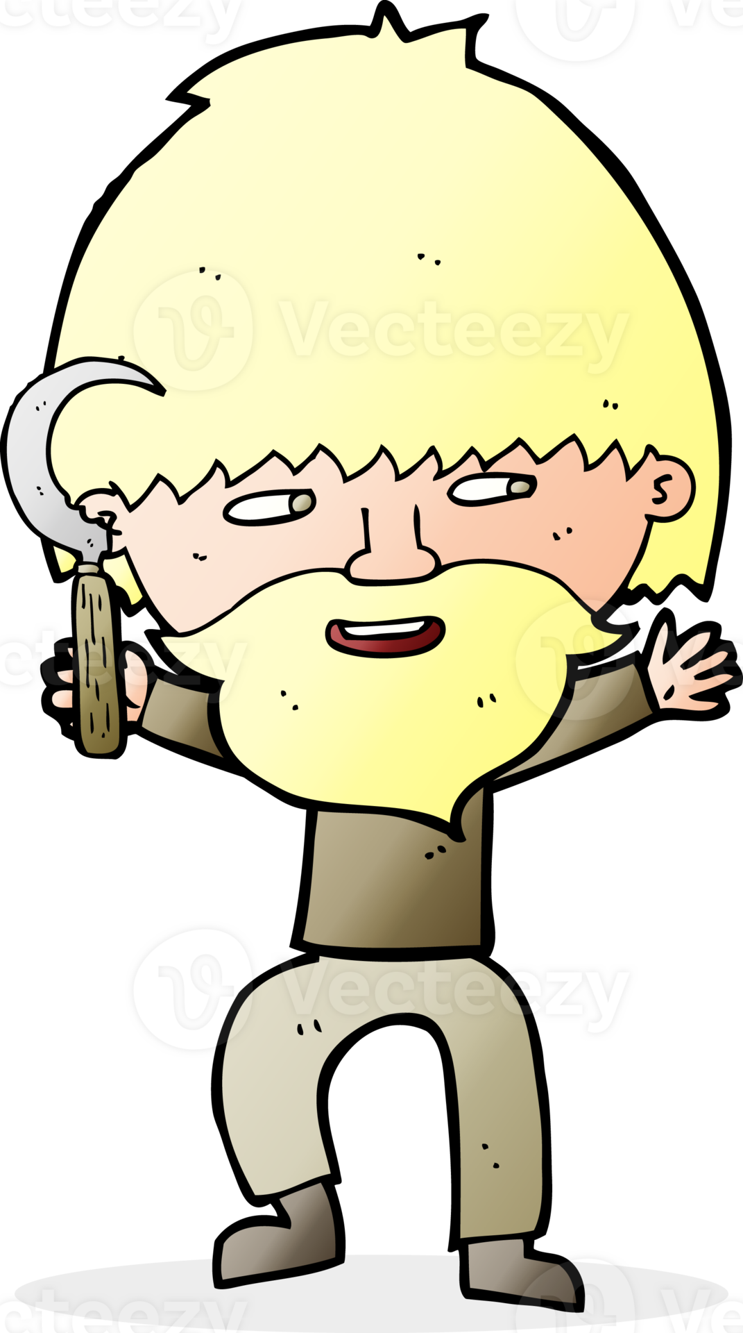 cartoon peasant with sycle 39909865 PNG