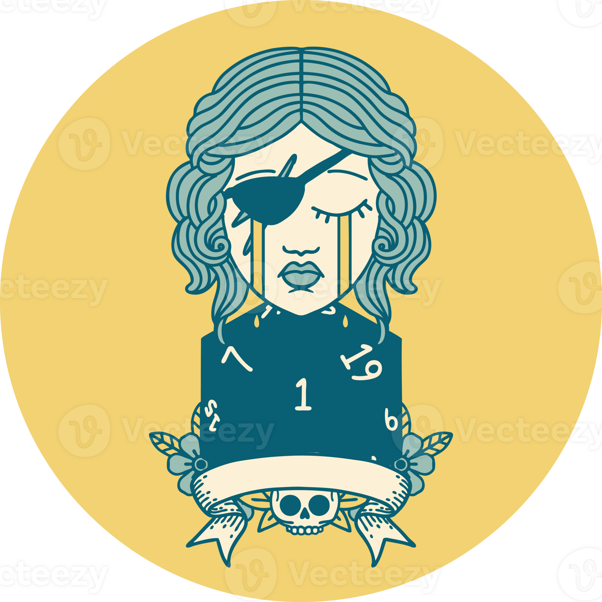 Crying Human Rogue With Natural One Roll Illustration 39911101 Png