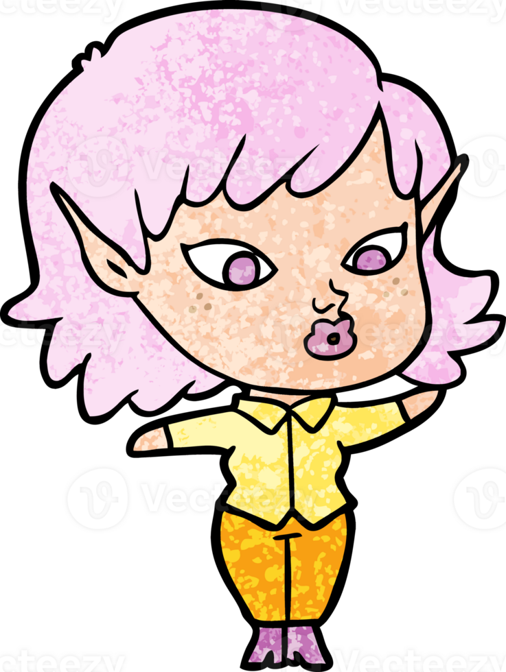 Pretty Cartoon Elf Girl 39919953 Png
