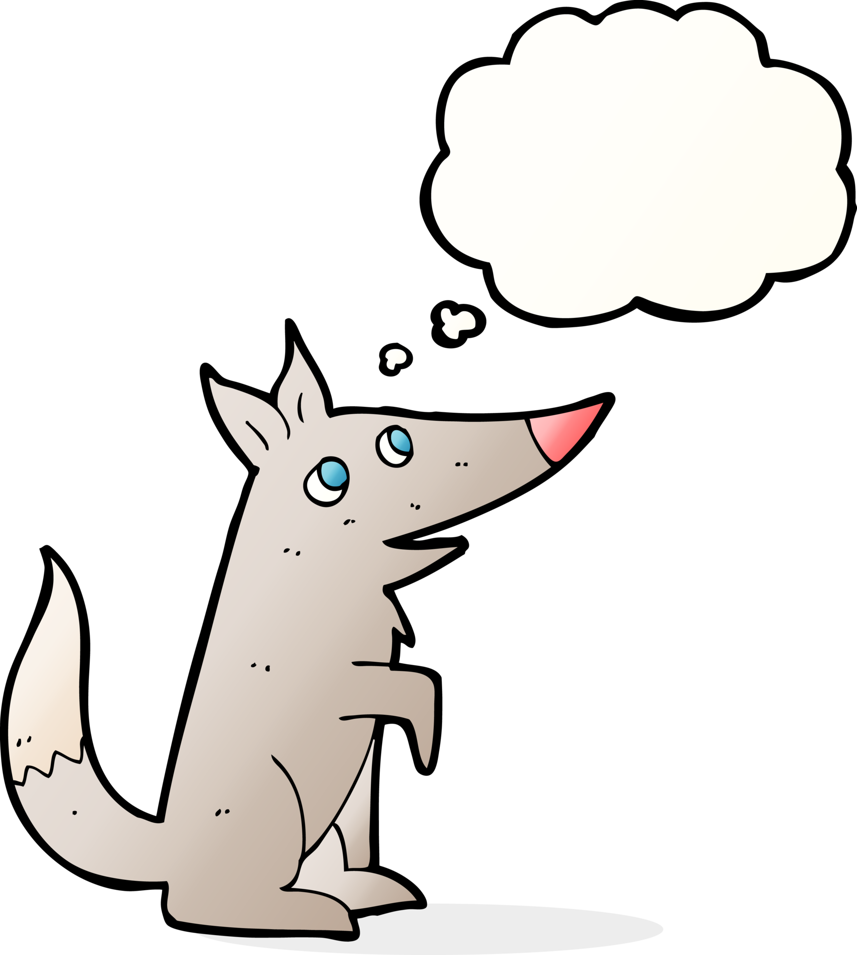 Cartoon Wolf Cub With Thought Bubble 39921300 Png