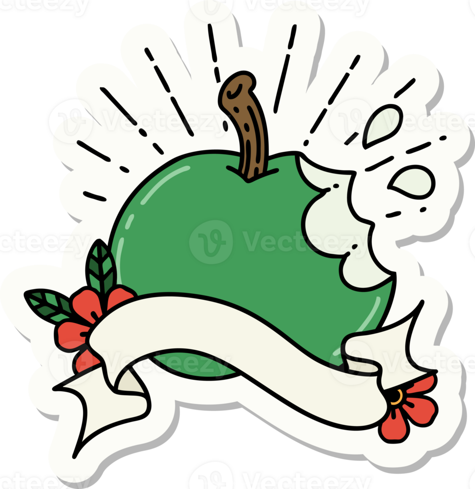 sticker of tattoo style bitten apple 39922477 PNG sticker of tattoo style bitten apple 39922477 PNG