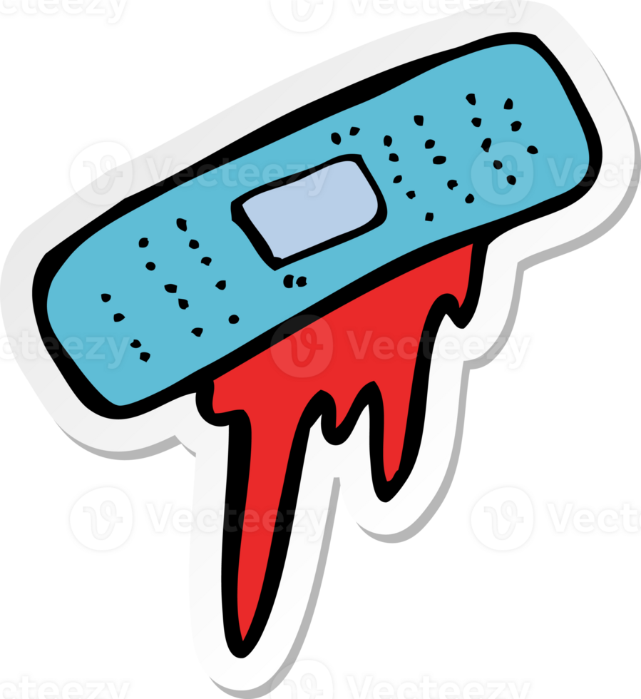 sticker of a cartoon bloody plaster 39922826 PNG