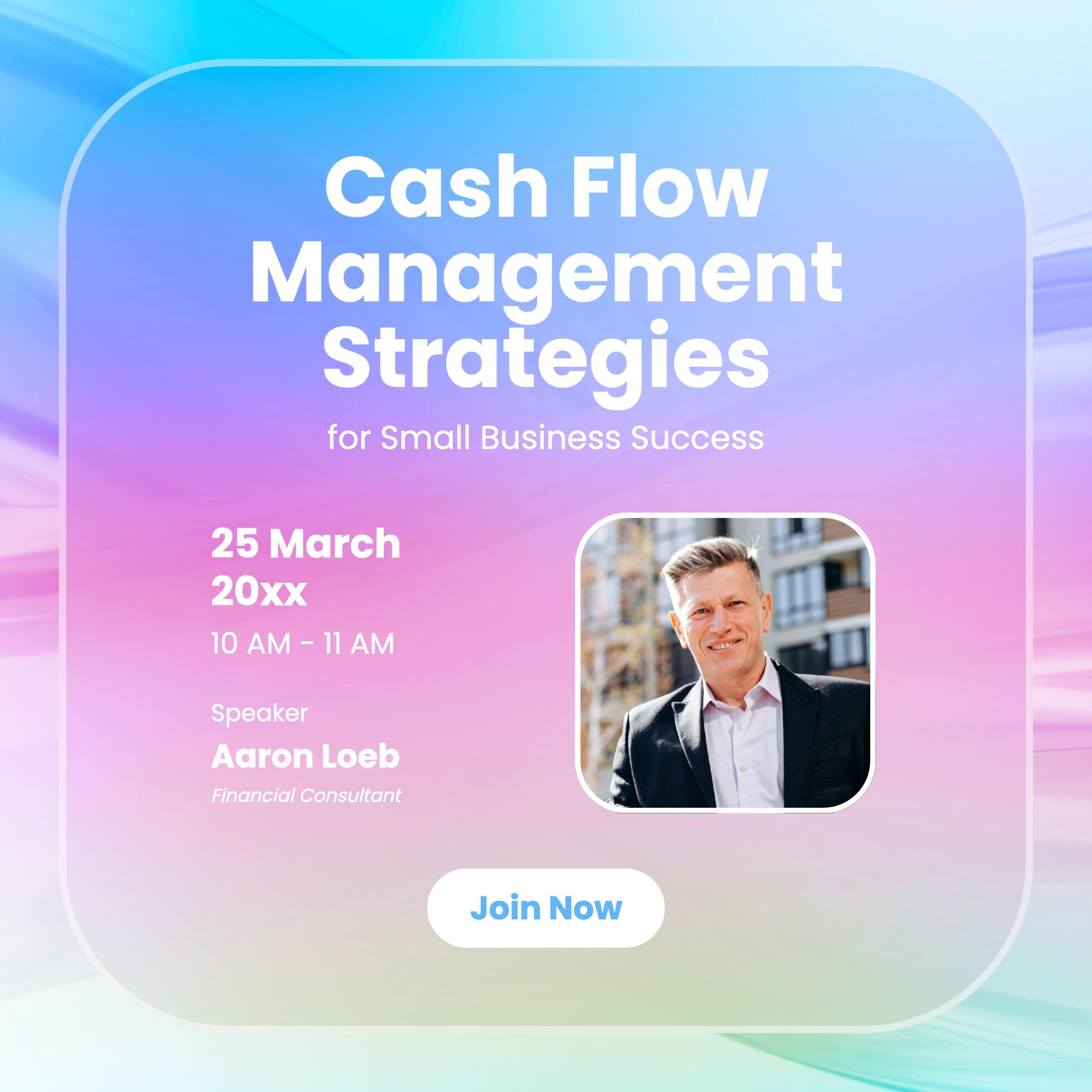 Modern Glassmorphism Finance Webinar Linkedin Post 39925504 Template