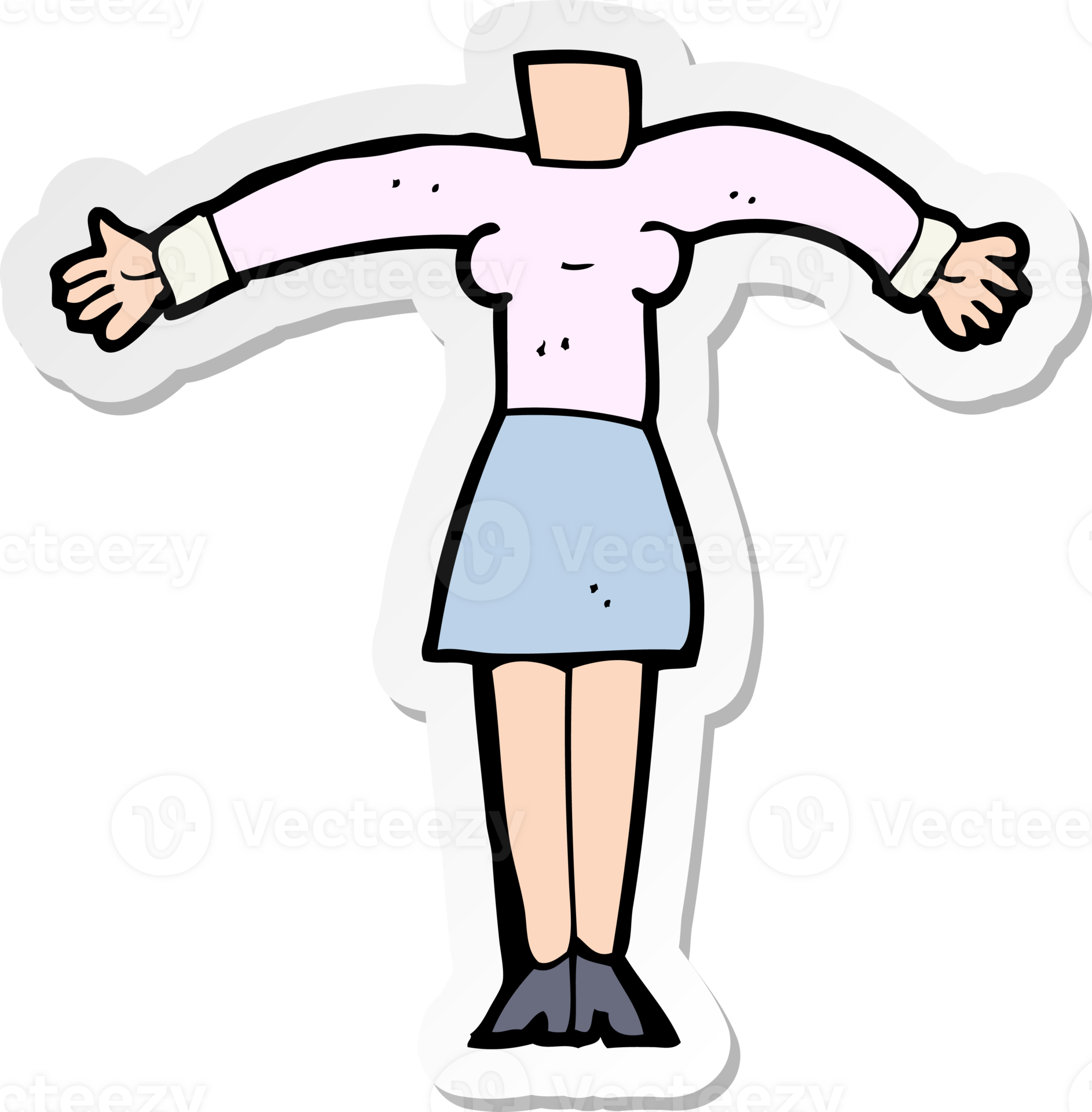 Sticker Of A Cartoon Female Body 39930272 Png