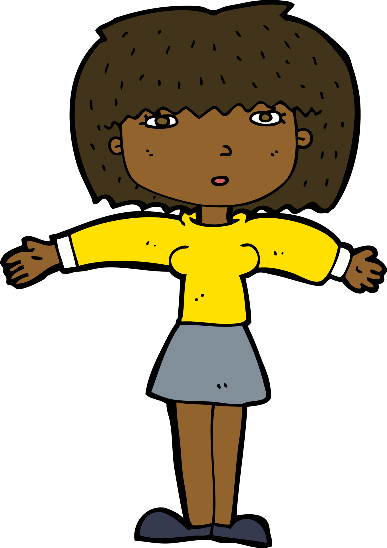 Cartoon Woman Shrugging Shoulders 39933479 Png