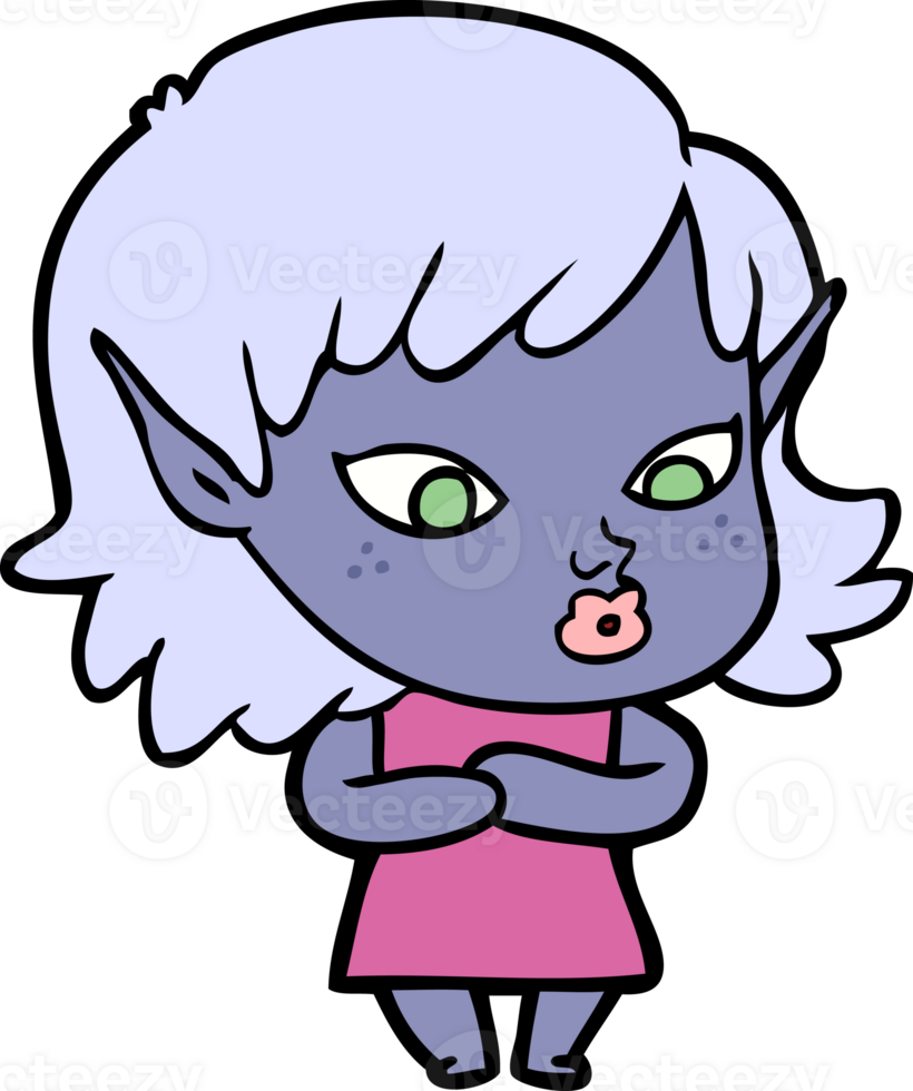 Pretty Cartoon Elf Girl 39934939 Png