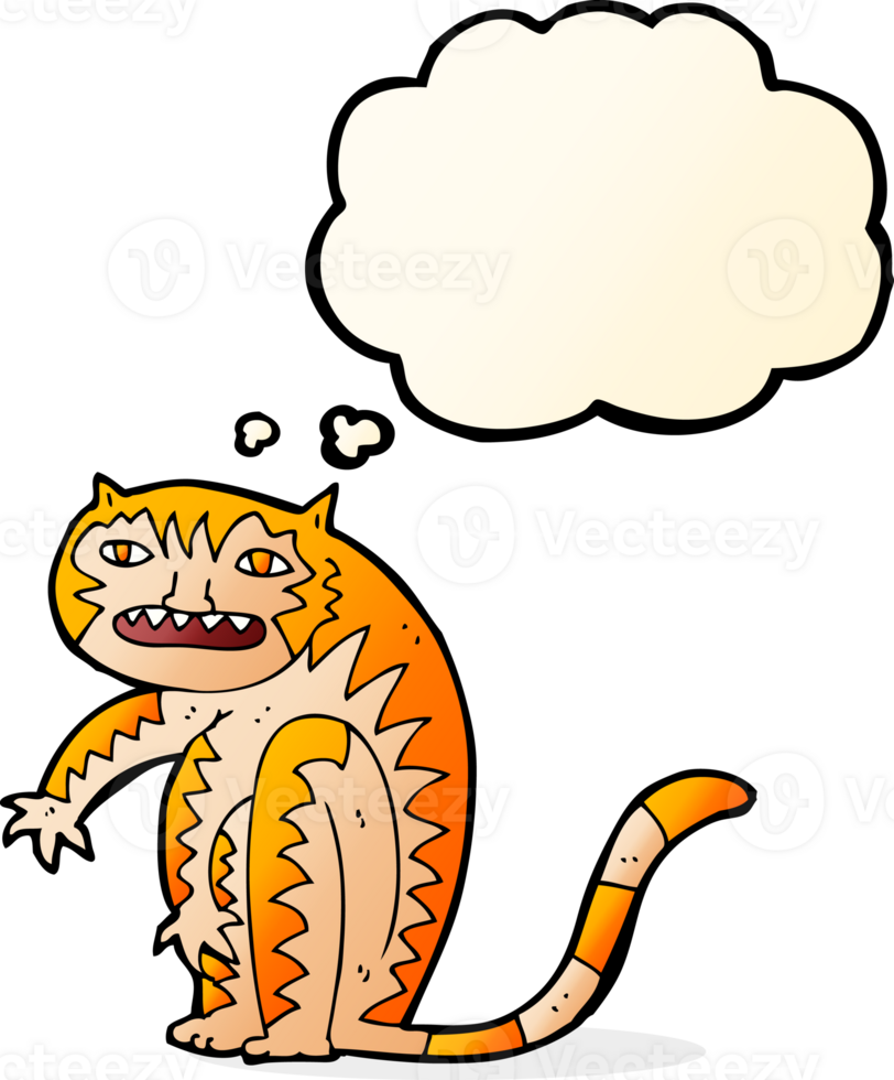 Cartoon Tiger With Thought Bubble 39935083 Png