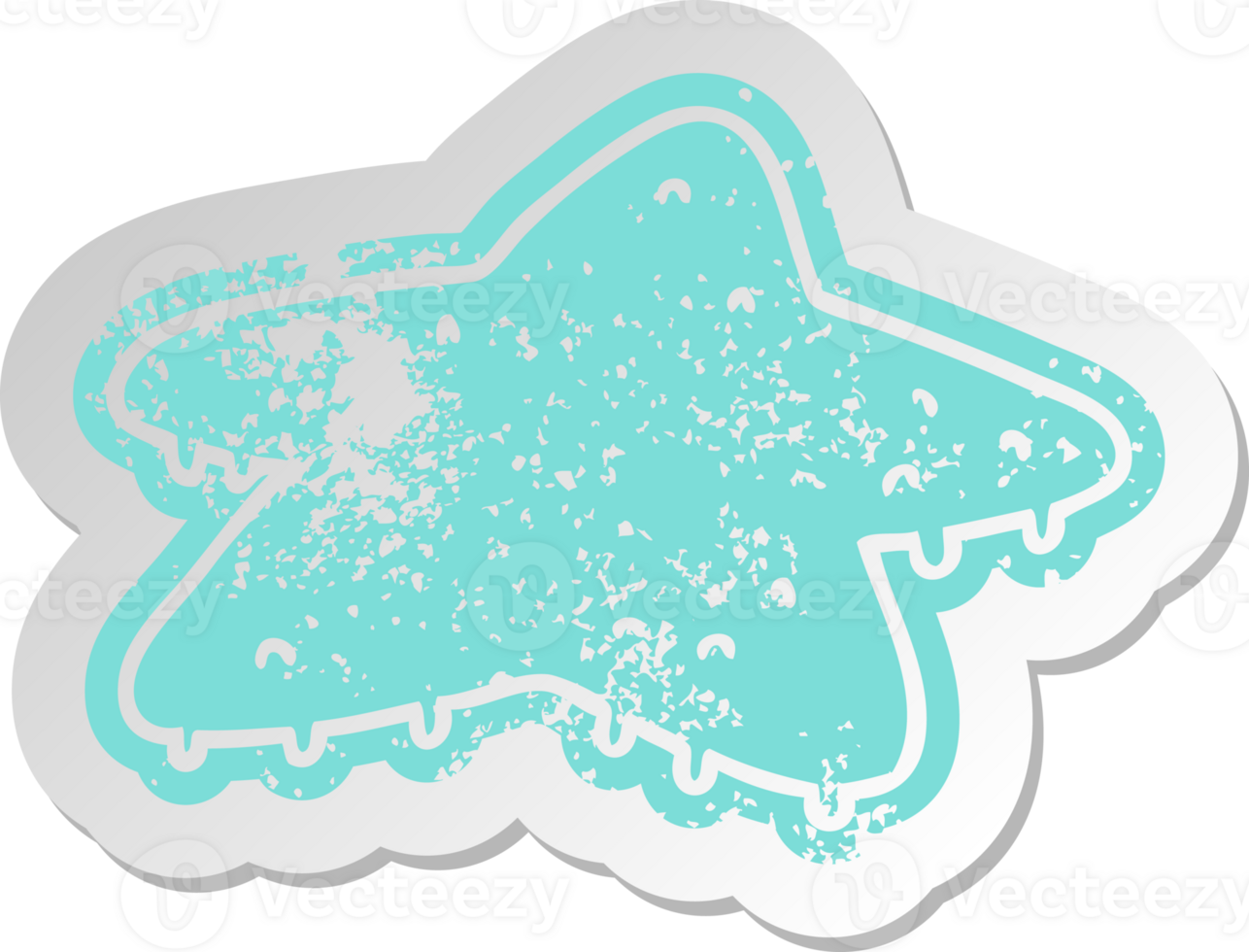 distressed old cartoon sticker of a star fish 39942181 PNG distressed old cartoon sticker of a star fish 39942181 PNG