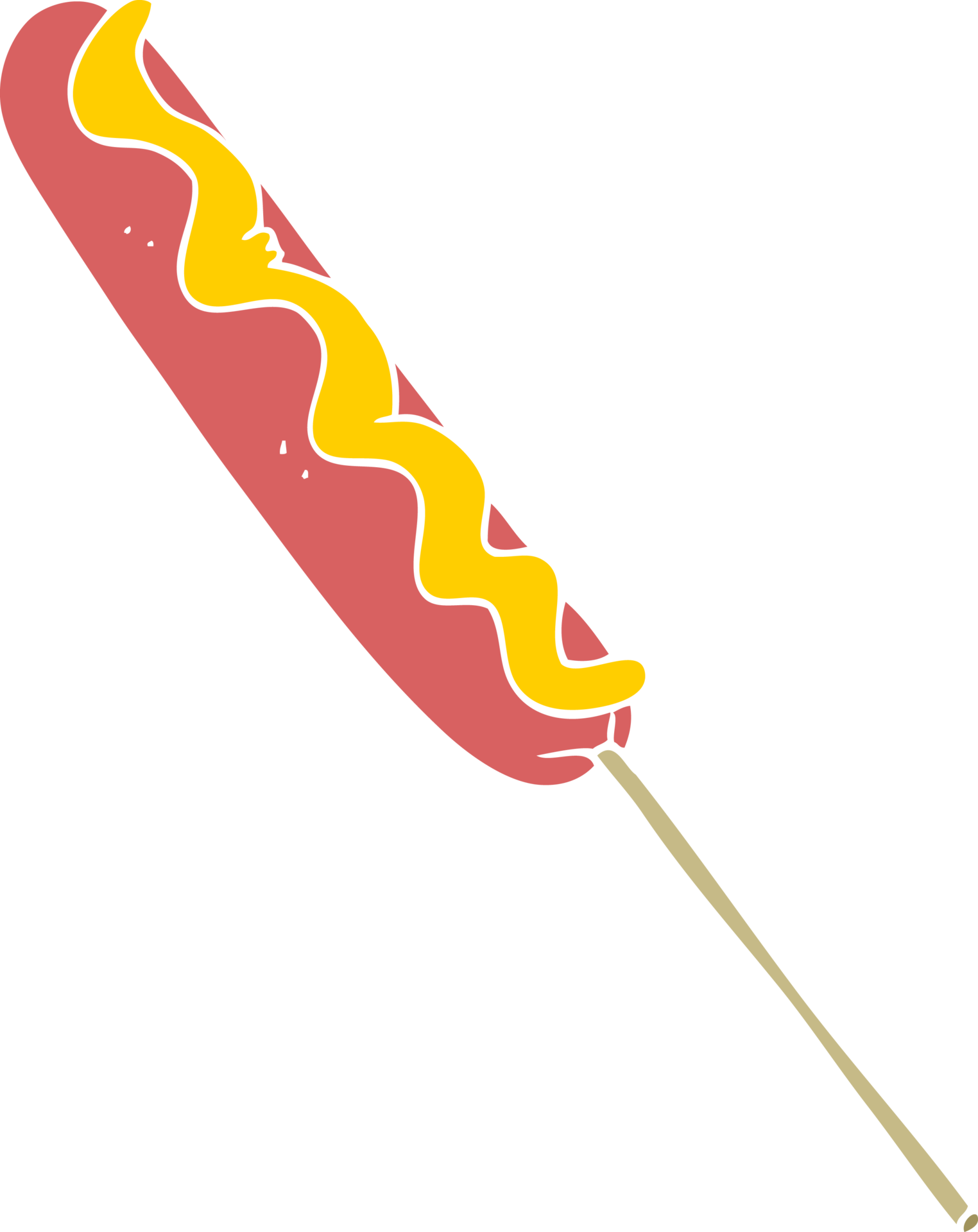 Ilustración De Color Plano De Un Perrito Caliente De Dibujos Animados En Un Palo 39944012 Png