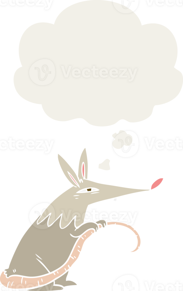Cartoon Rat And Thought Bubble In Retro Style 39946400 Png