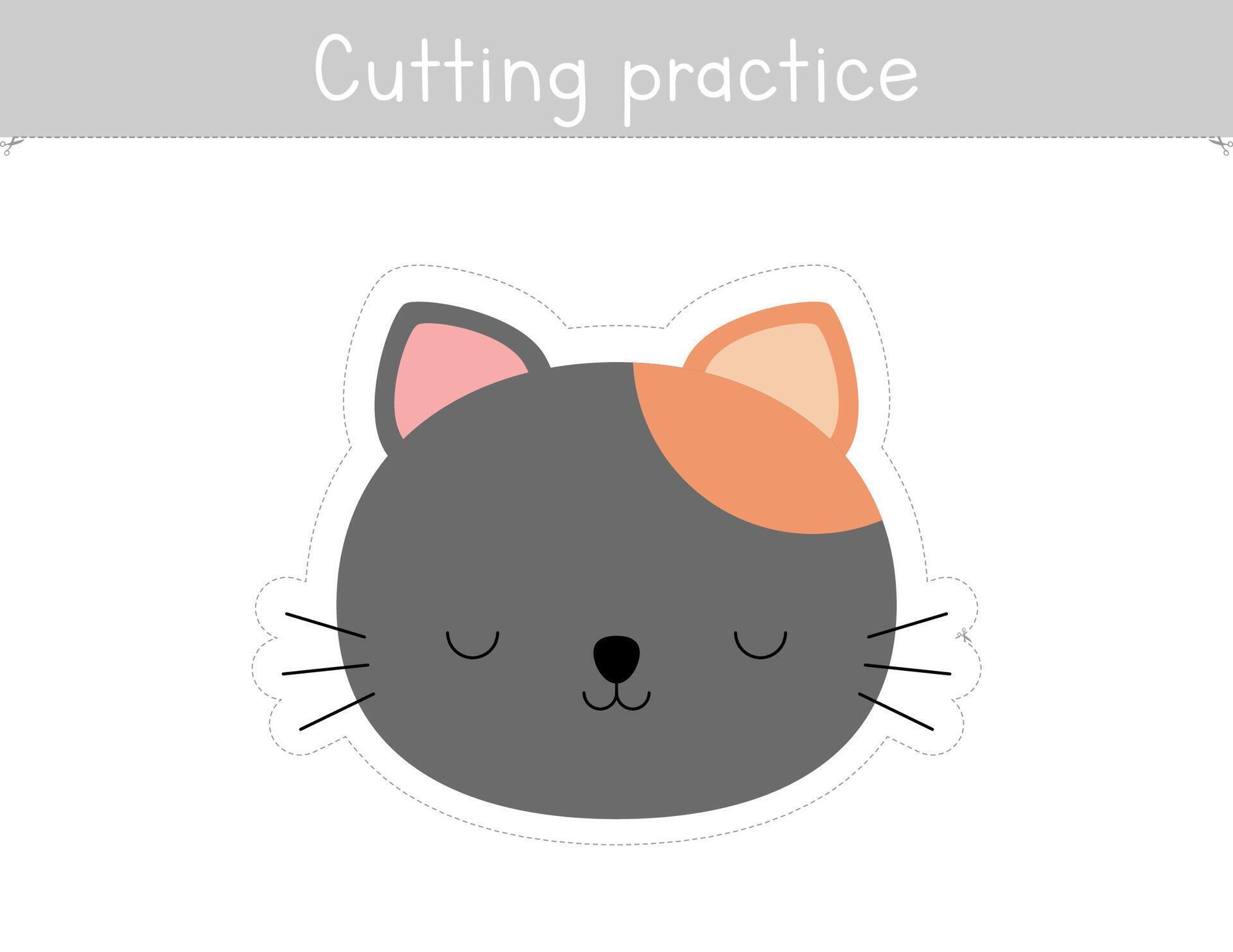 Cutting practice for kids worksheet. Educational game for children ...